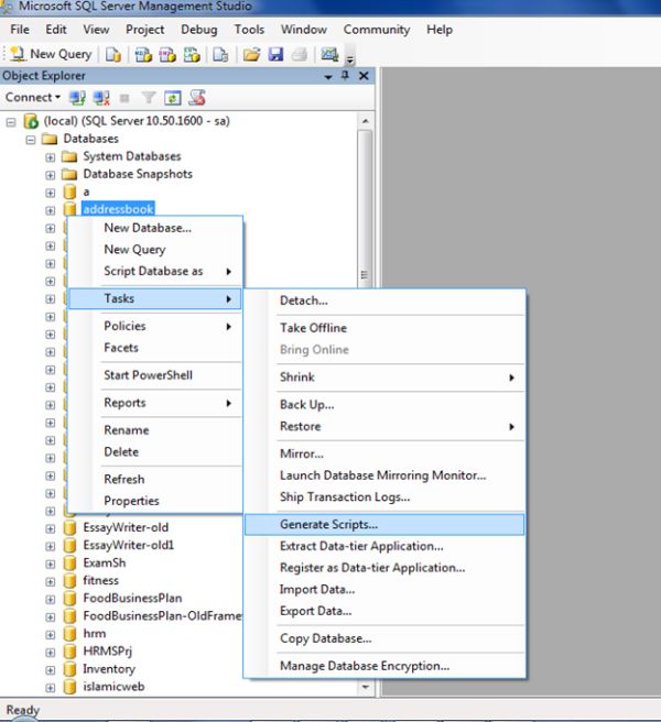 Generate Sql Script With Data In Sql Server